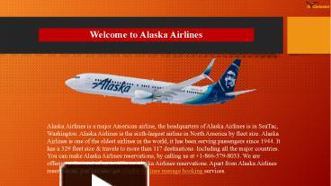 Alaska Airlines Reservations presentation | free to download