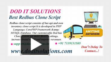 Readymade Redbus Clone System - DOD IT SOLUTIONS presentation | free to download