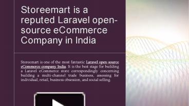 PPT – Storeemart is a Reputed Laravel Open-source eCommerce Company in India PowerPoint ...