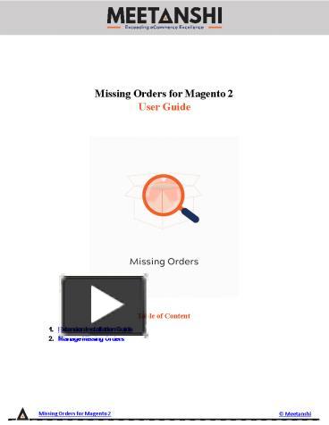 PPT – Magento 2 Missing Orders PowerPoint presentation | free to download - id: 94d92f-ODUwN