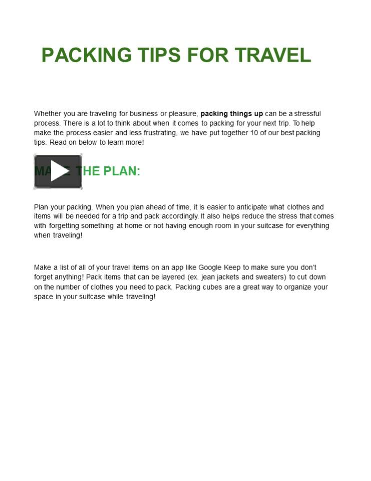 PPT – PACKING TIPS FOR TRAVEL PowerPoint presentation | free to ...