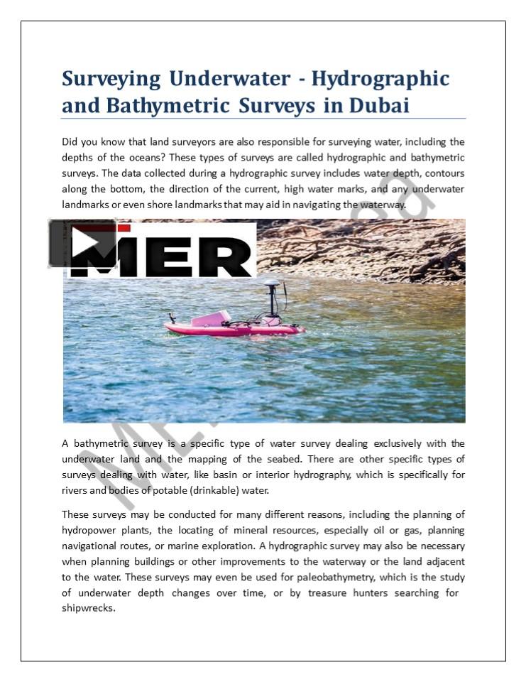 PPT – Surveying Underwater – Hydrographic and Bathymetric Surveys in Dubai PowerPoint ...