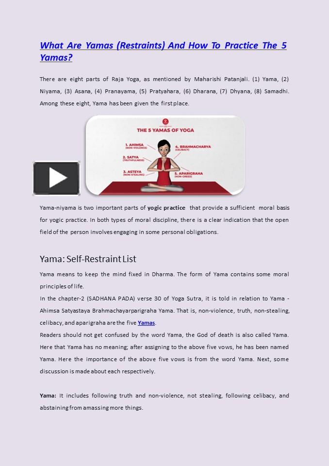 PPT – How to practice the 5 Yamas of Yoga? PowerPoint presentation | free to download - id ...