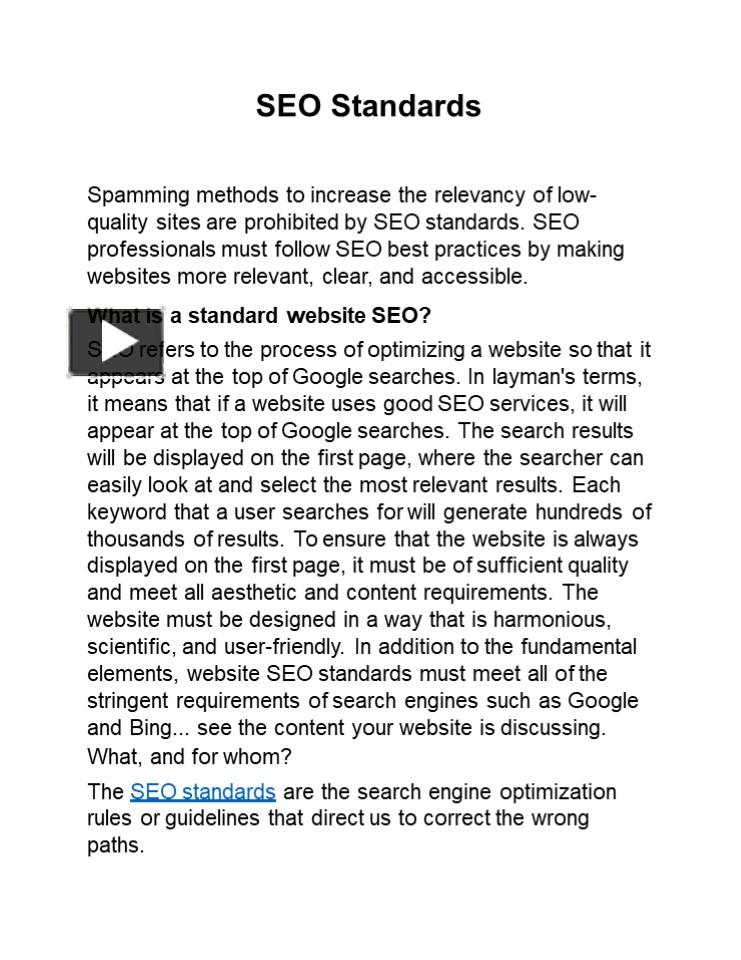 PPT – SEO Standards PowerPoint presentation | free to download - id ...