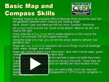 Basic Map and Compass Skills presentation | free to view