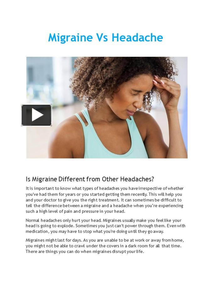 Difference Between Migraine and Headaches presentation | free to download