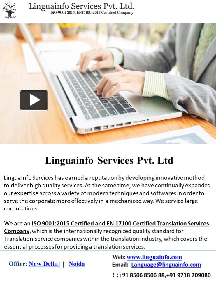Language Translation Company In Delhi NCR. presentation | free to download