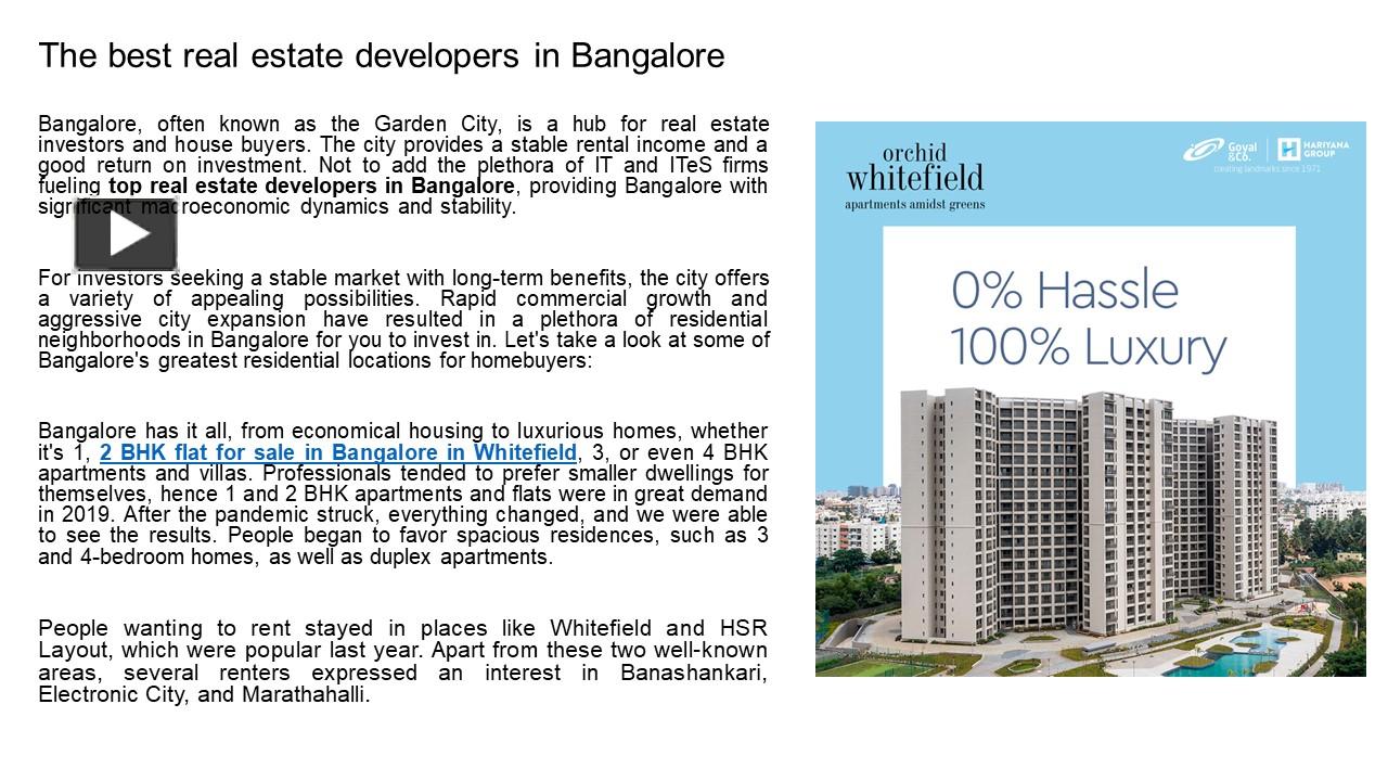 PPT – The best real estate developers in Bangalore PowerPoint presentation | free to download ...