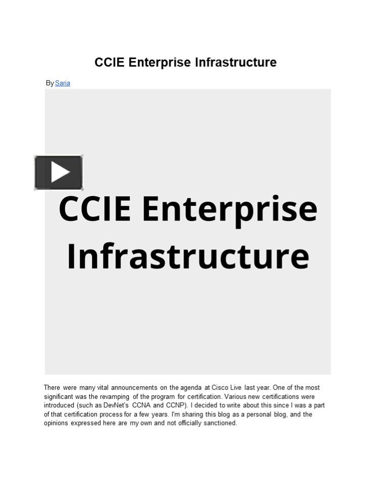 Ppt Ccie Enterprise Infrastructure By Saria Powerpoint Presentation