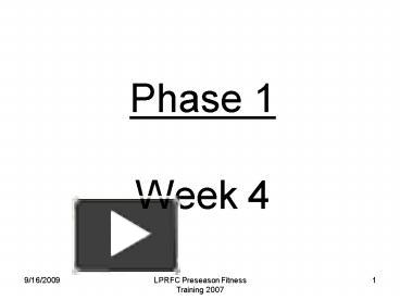 Phase 1 Week 4 presentation | free to view