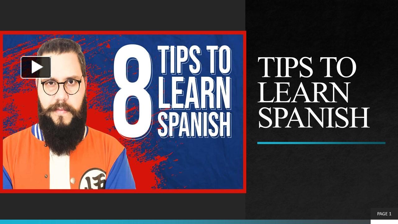 PPT – TIPS TO LEARN SPANISH PowerPoint presentation | free to download ...