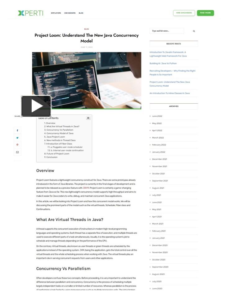 Project Loom: Understand The New Java Concurrency Model presentation | free to download