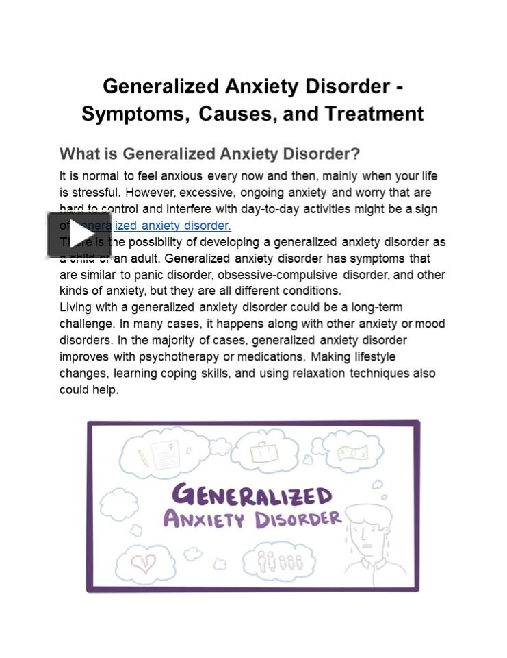Generalized Anxiety Disorder - Symptoms, Causes, and Treatment ...