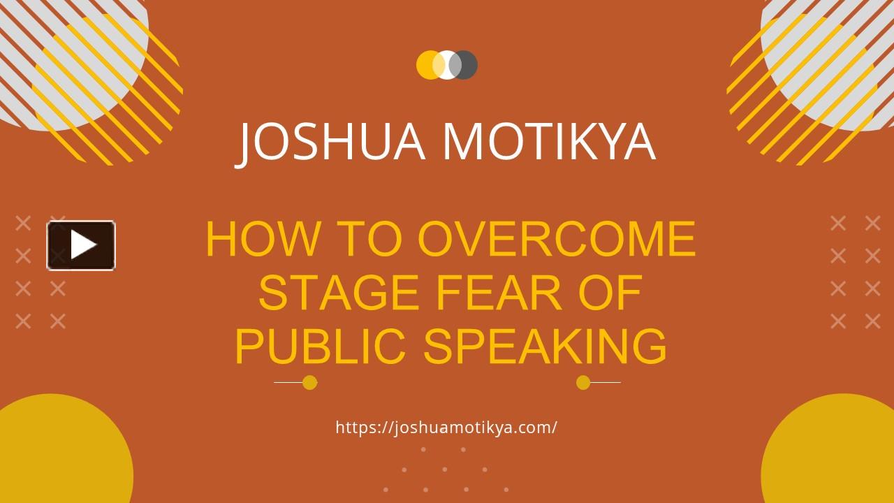 How to Overcome Stage Fear of Public Speaking presentation | free to ...