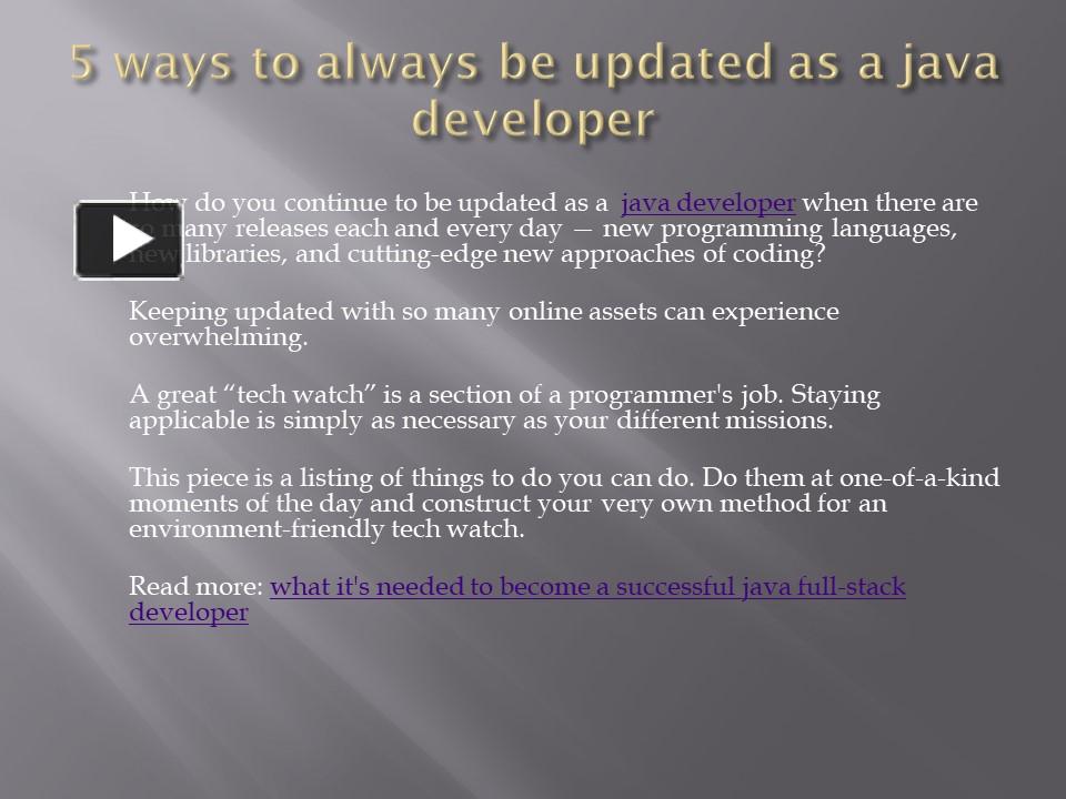 PPT – 5 ways to always be updated as a java developer PowerPoint presentation | free to download ...