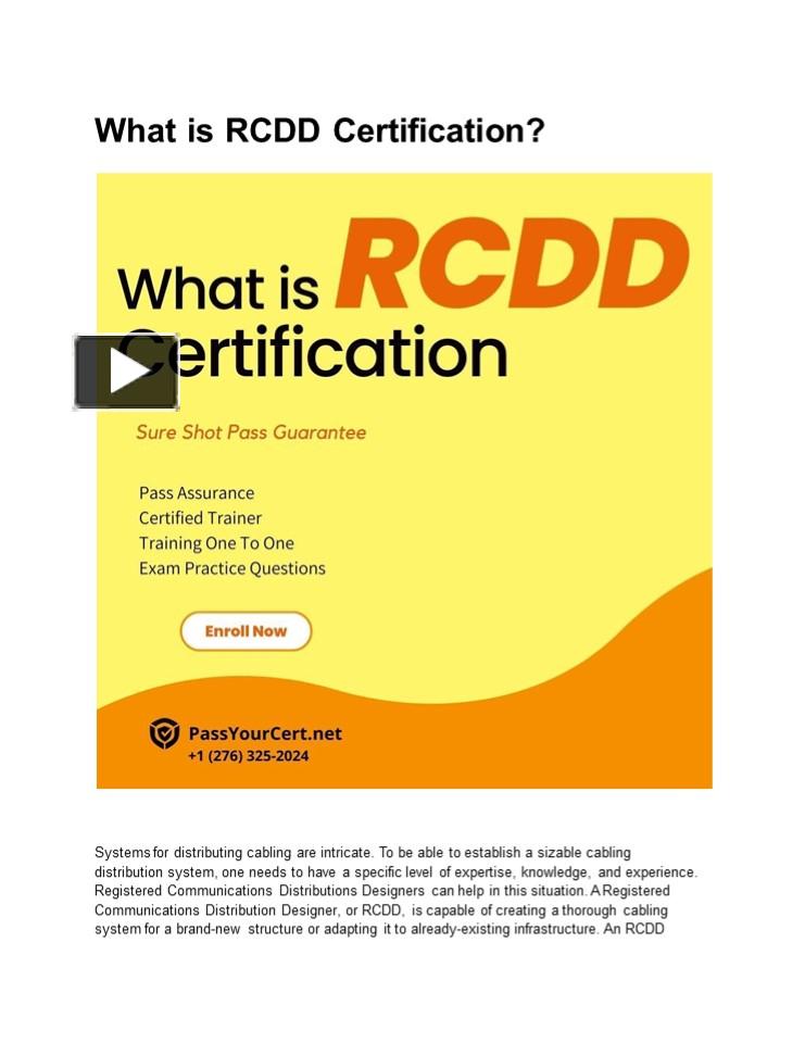 What is RCDD Certification? presentation | free to download