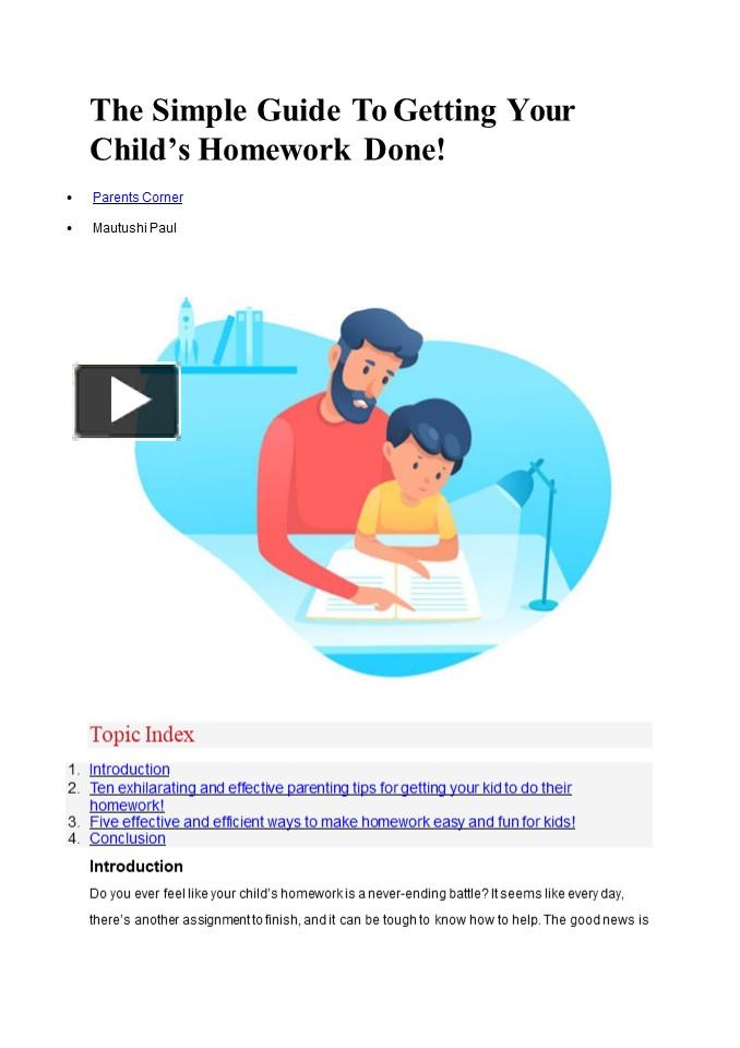 PPT – The Simple Guide To Getting Your Child’s Homework Done ...