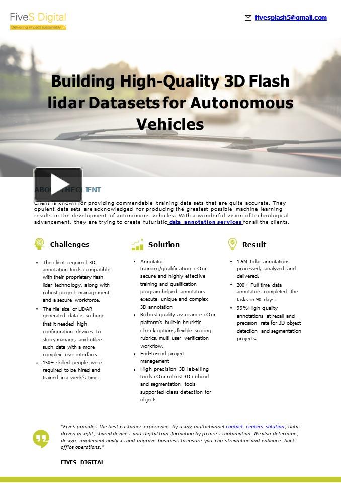 PPT – Building High-Quality 3D Flash lidar Datasets for Autonomous Vehicles PowerPoint ...