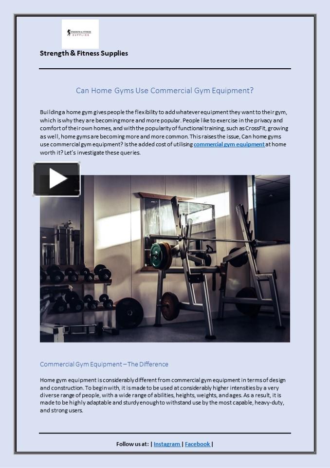 PPT – Can Home Gyms Use Commercial Gym Equipment? PowerPoint presentation | free to download ...
