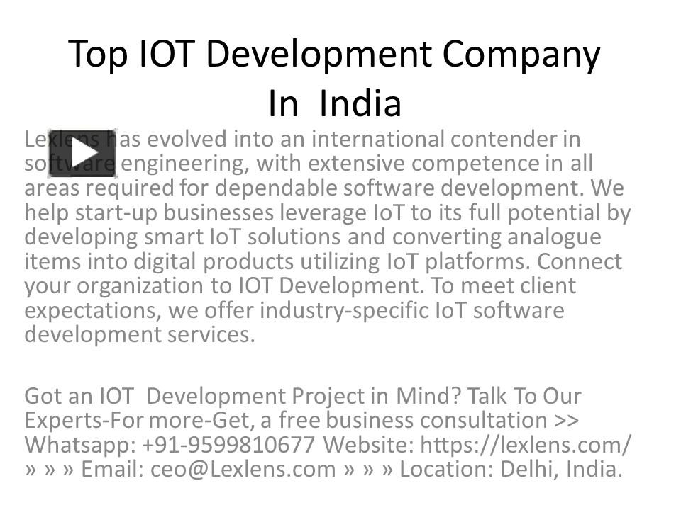 Top IOT Development Company In India presentation | free to download