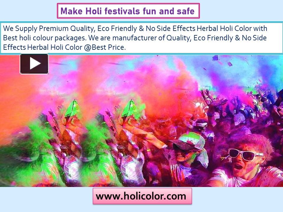 Herbal holi colors to celebrate festival of colors presentation | free ...