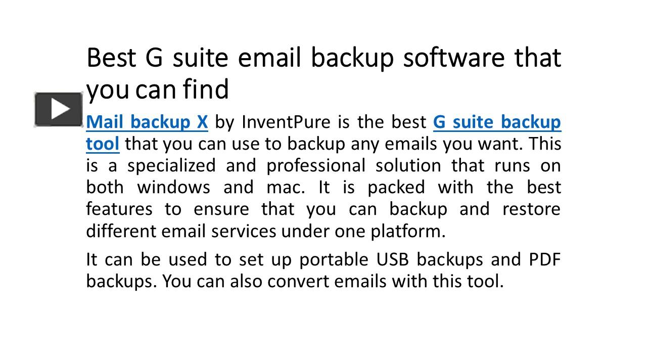 PPT – G Suite Backup Tool PowerPoint presentation | free to download ...