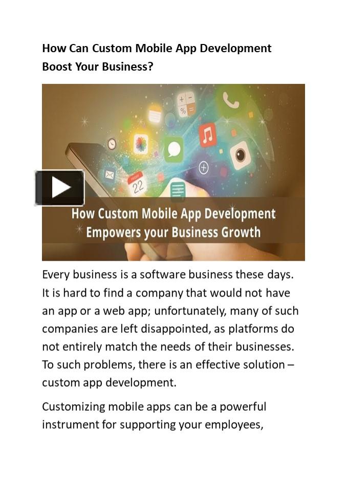 PPT – How Can Custom Mobile App Development Boost Your Business PowerPoint presentation | free ...