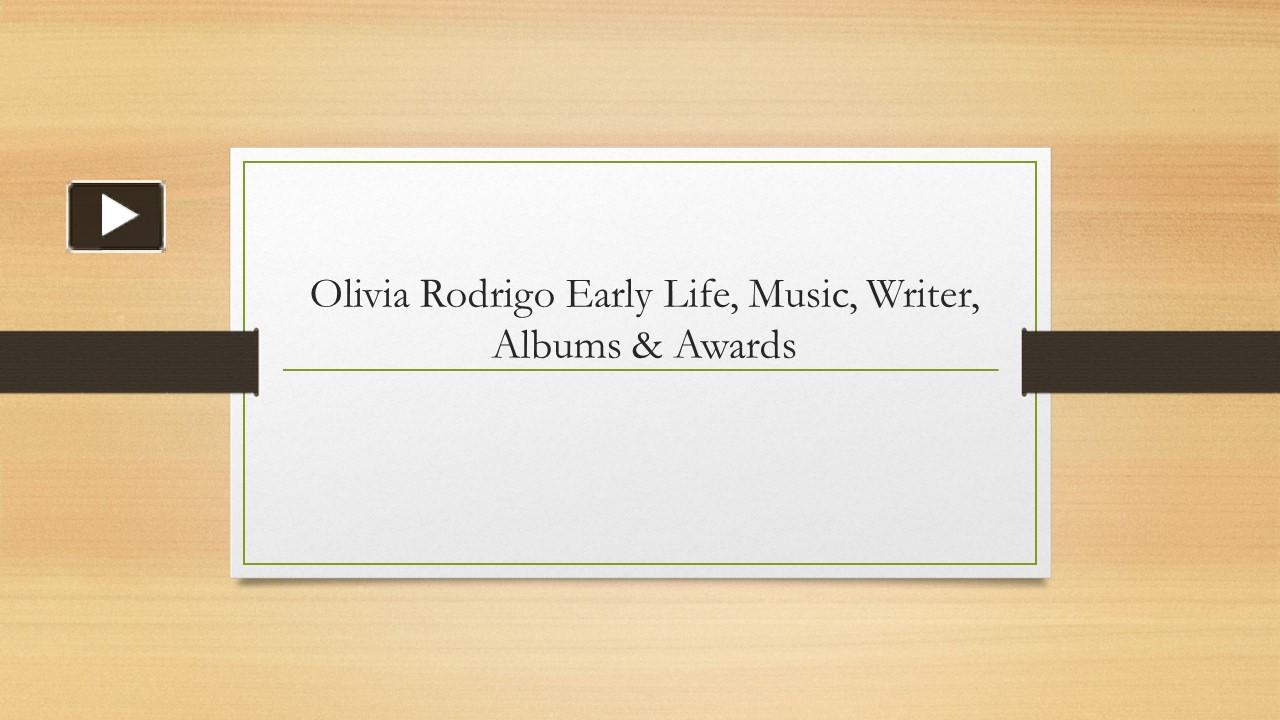 Olivia Rodrigo Early Life, Music, Writer, Albums & Awards presentation ...