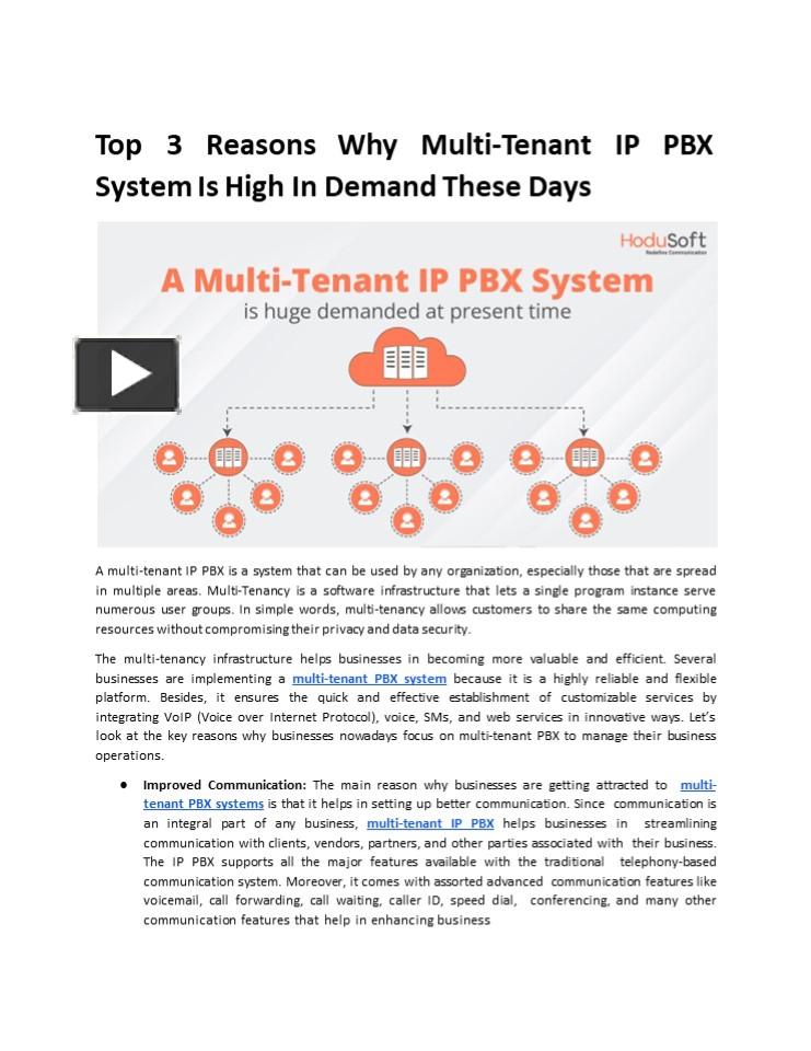 PPT – Top 3 Reasons Why Multi-Tenant IP PBX System Is High In Demand These Days PowerPoint ...