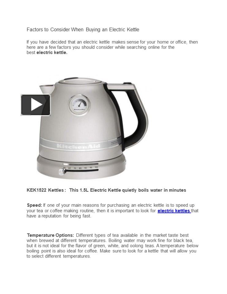 Factors to Consider When Buying an Electric Kettle presentation | free to download