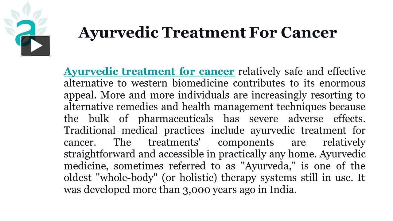 PPT – Get Best Ayurvedic Treatment For Cancer PowerPoint presentation | free to download - id ...