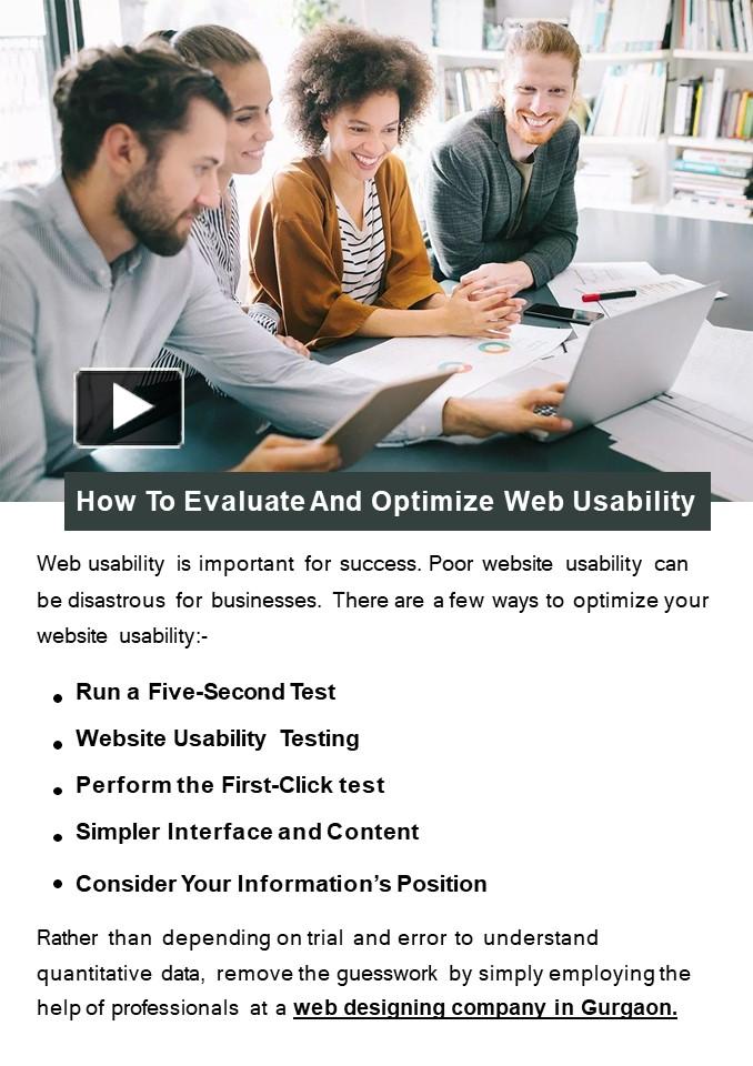 Ppt How To Evaluate And Optimize Web Usability Powerpoint