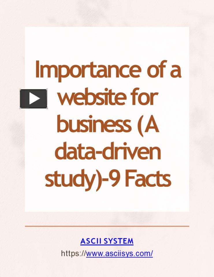 PPT – Importance of a website for business (A data-driven study)-9 Facts PowerPoint presentation ...
