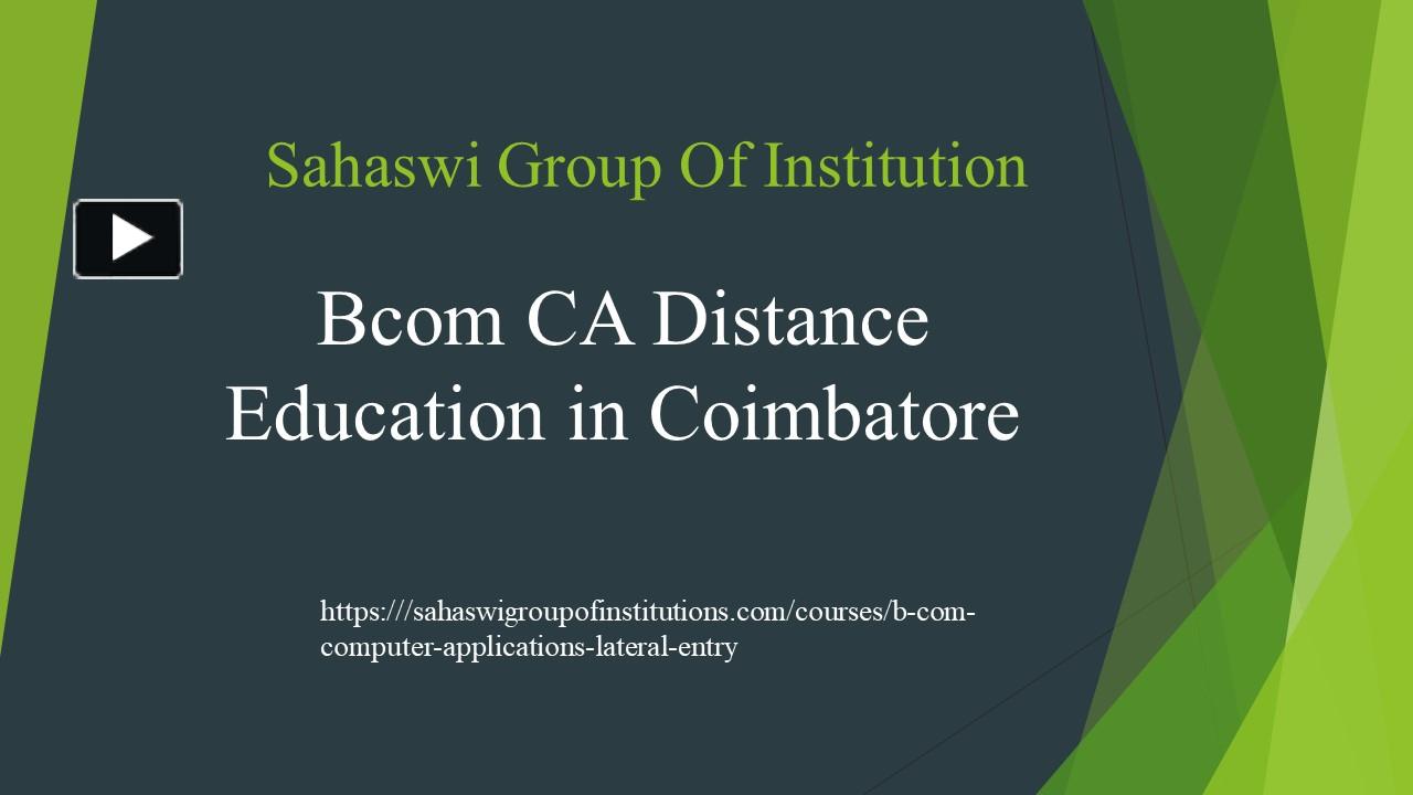 PPT – Bcom CA Distance Education in Coimbatore PowerPoint presentation | free to download - id ...
