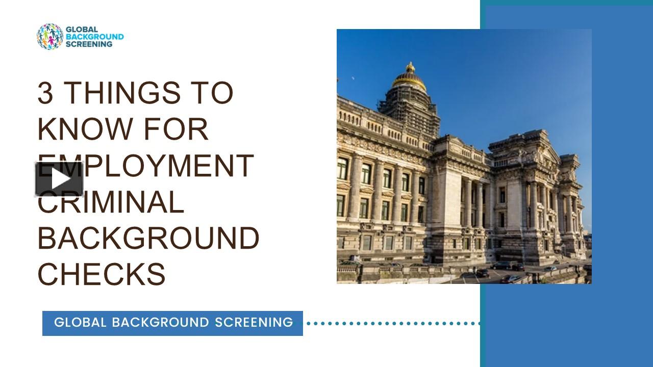 PPT – 3 Things to Know for Employment Criminal Background Checks PowerPoint presentation | free ...