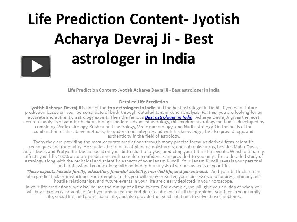 PPT – Life Prediction Content- Jyotish Acharya Devraj Ji - Best ...