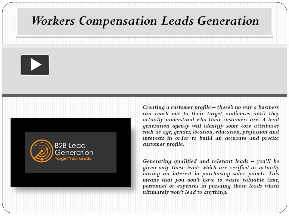 PPT – Workers Compensation Leads Generation (2) PowerPoint presentation | free to download - id ...