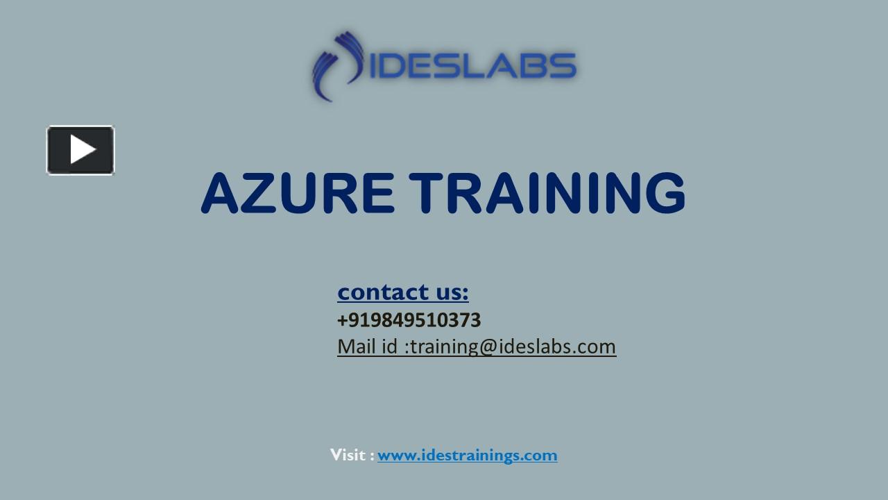 PPT – Azure Security Training - IDESTRAININGS PowerPoint presentation | free to download - id ...