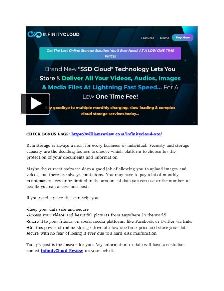 PPT – InfinityCloud Review - 1,600 Bonuses Is It Worth Considering PowerPoint presentation ...
