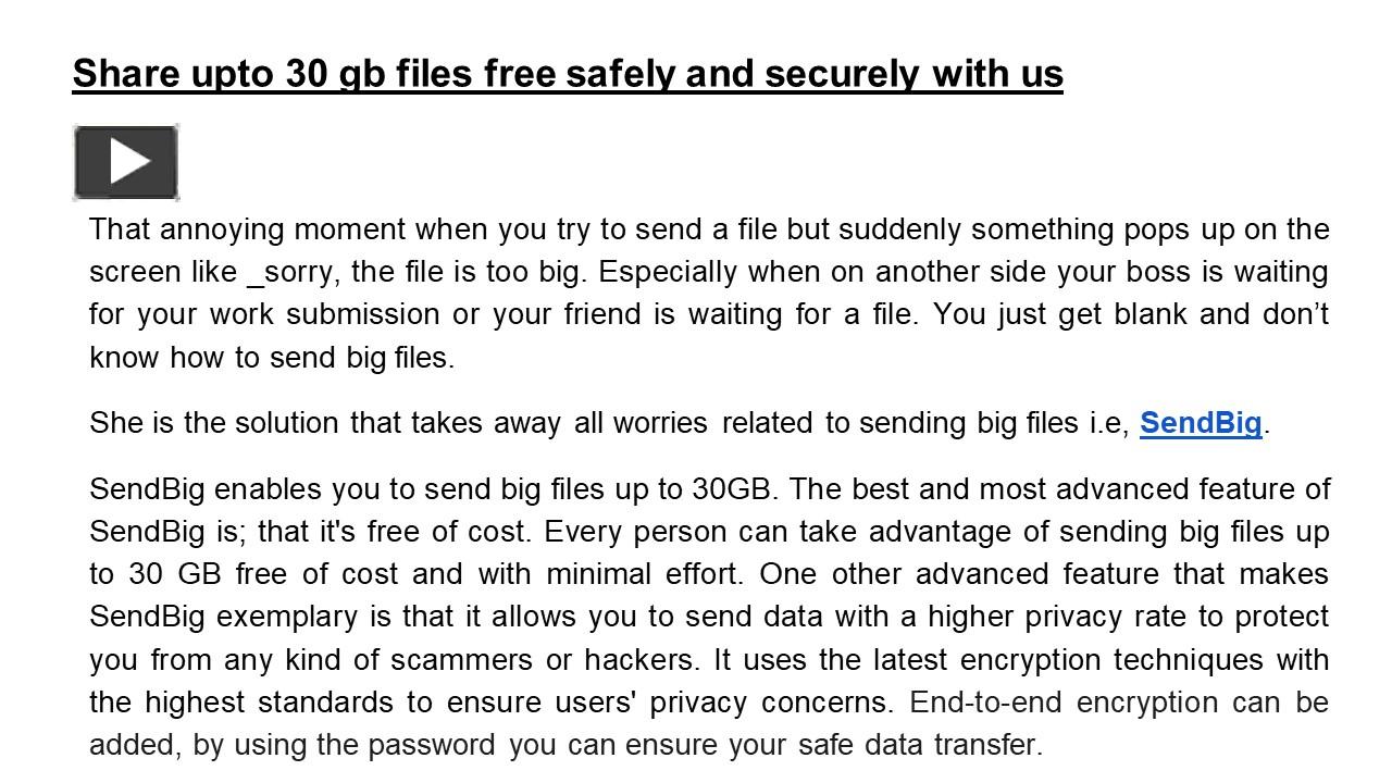 sendbig presentation | free to download
