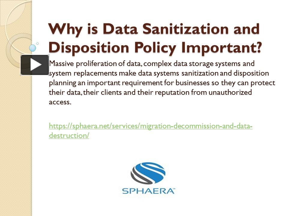 Why is Data Sanitization and Disposition Policy Important? presentation | free to download