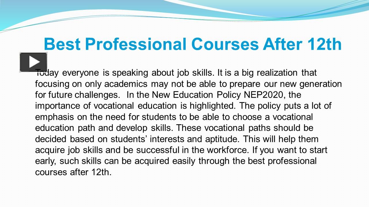 PPT – Best Professional Courses After 12th PowerPoint presentation | free to download - id ...