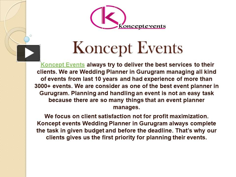 PPT – Wedding Planner In Gurugram | Event Planner In Gurgaon | Koncept Events PowerPoint ...