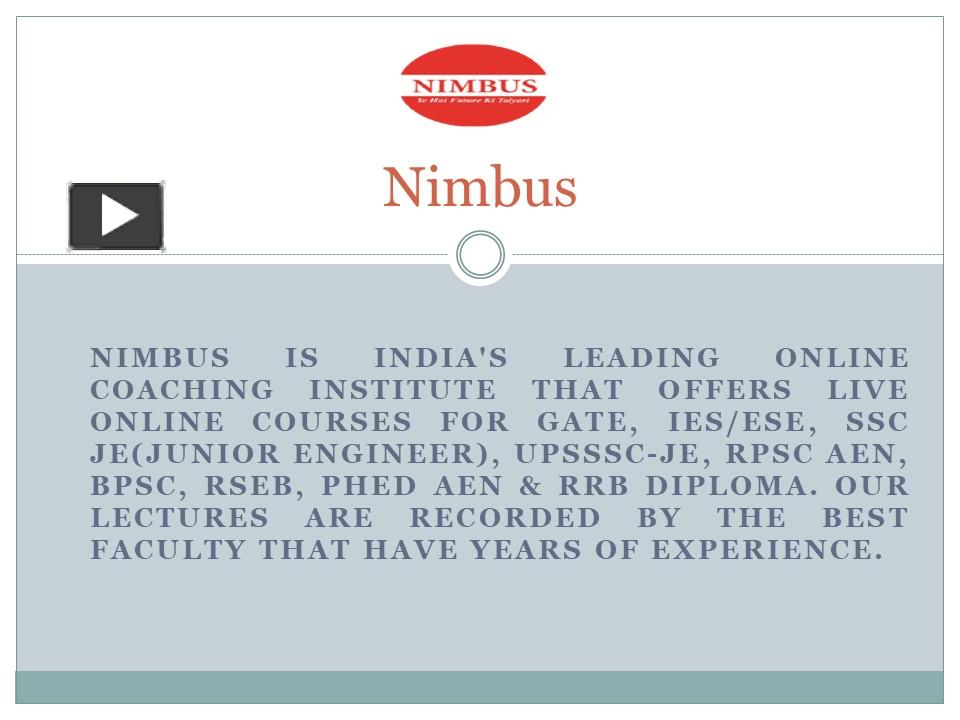 Best GATE Classes for 2023 by Nimbus presentation | free to download