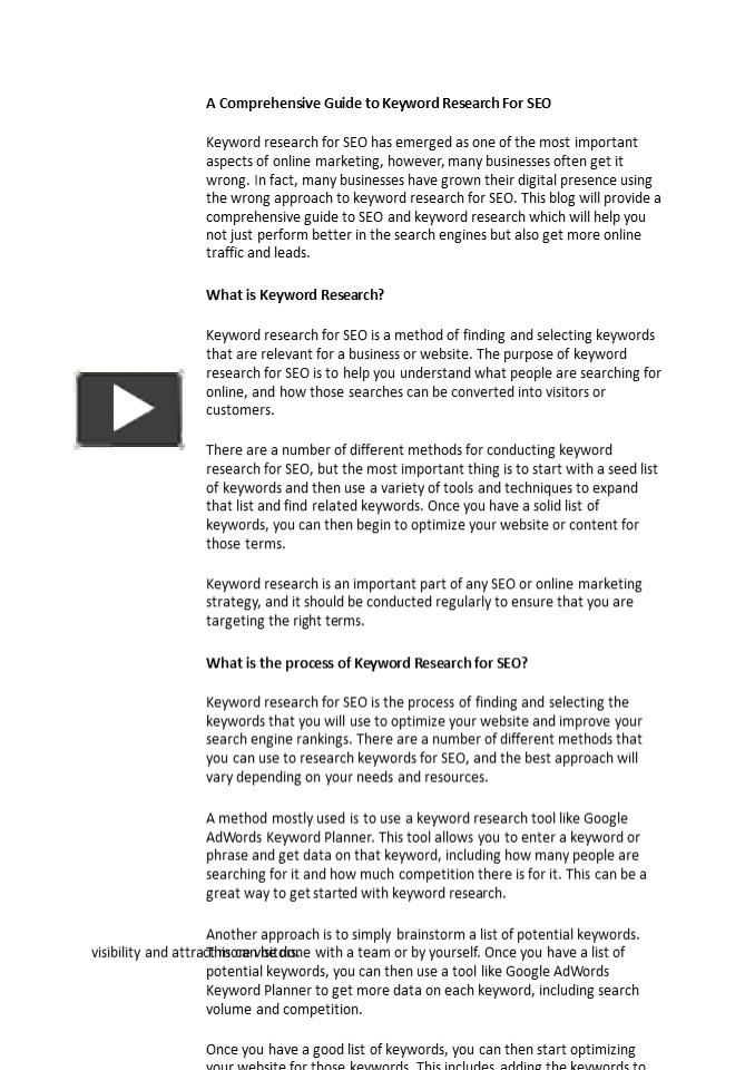 Ppt A Comprehensive Guide To Keyword Research For Seo Powerpoint