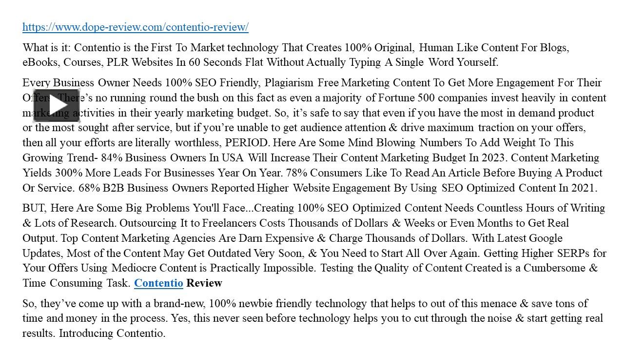 PPT – Contentio Review PowerPoint presentation | free to download - id: 9584d6-NDcyM