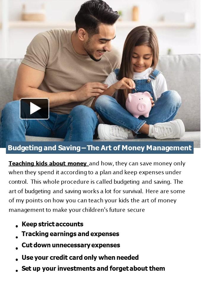 Budgeting and Saving – The Art of Money Management presentation | free ...