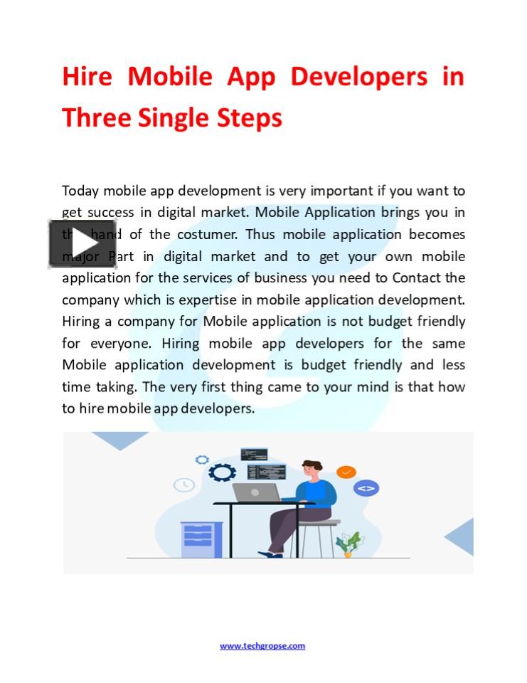 PPT – Hire Mobile App Developers In Three Single Steps PowerPoint presentation | free to ...