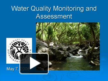 Water Quality Monitoring and Assessment presentation | free to view