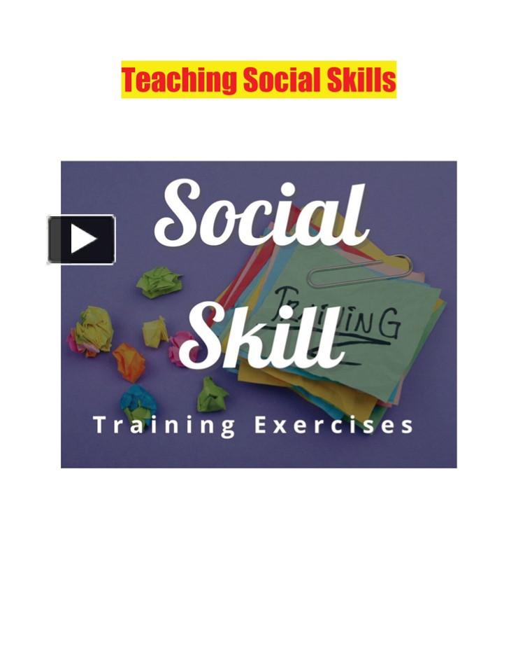 Teaching Social Skills presentation | free to download